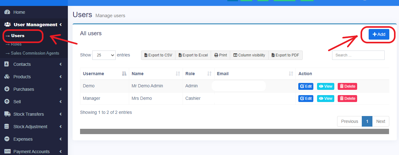 Adding a User & assigning location - Bizwity