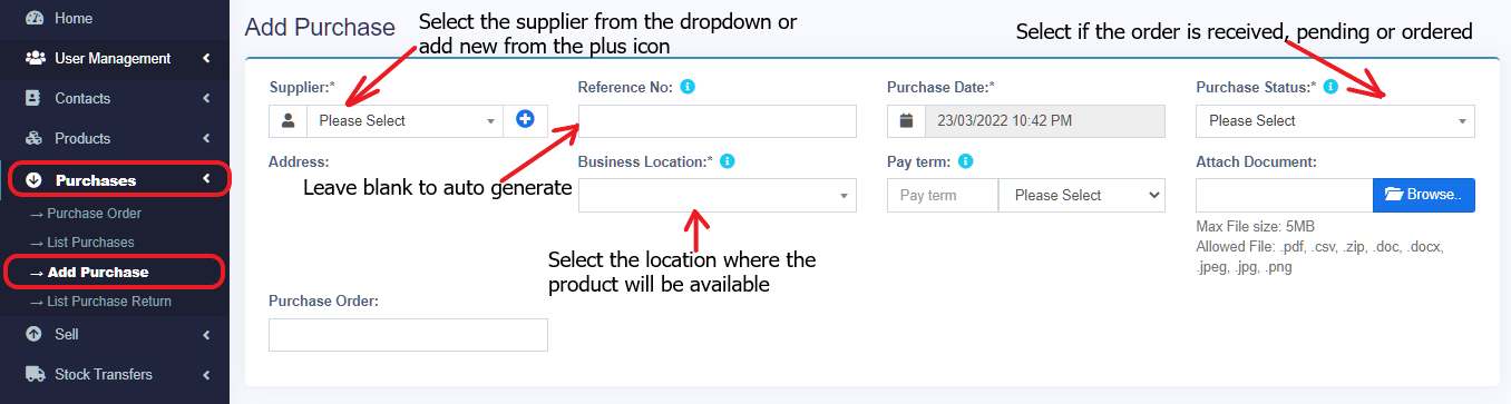 How to Add Stock Purchase?(Purchase Management) - Bizwity